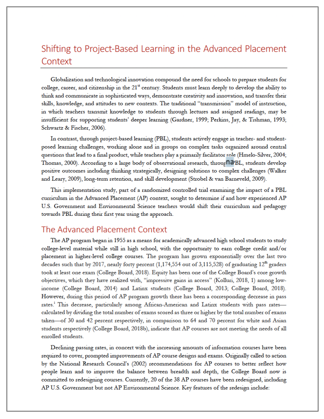 Research Publications | PBLWorks